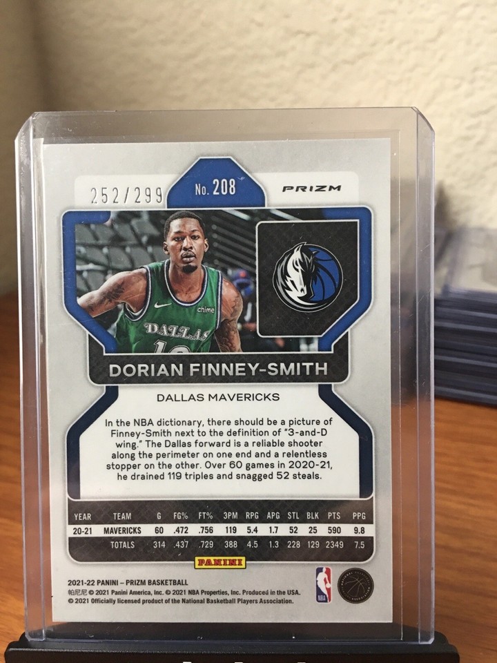 2021-22 Panini Prizm Red Dorian Finney-Smith #208 Dallas Mavericks 252/ ...