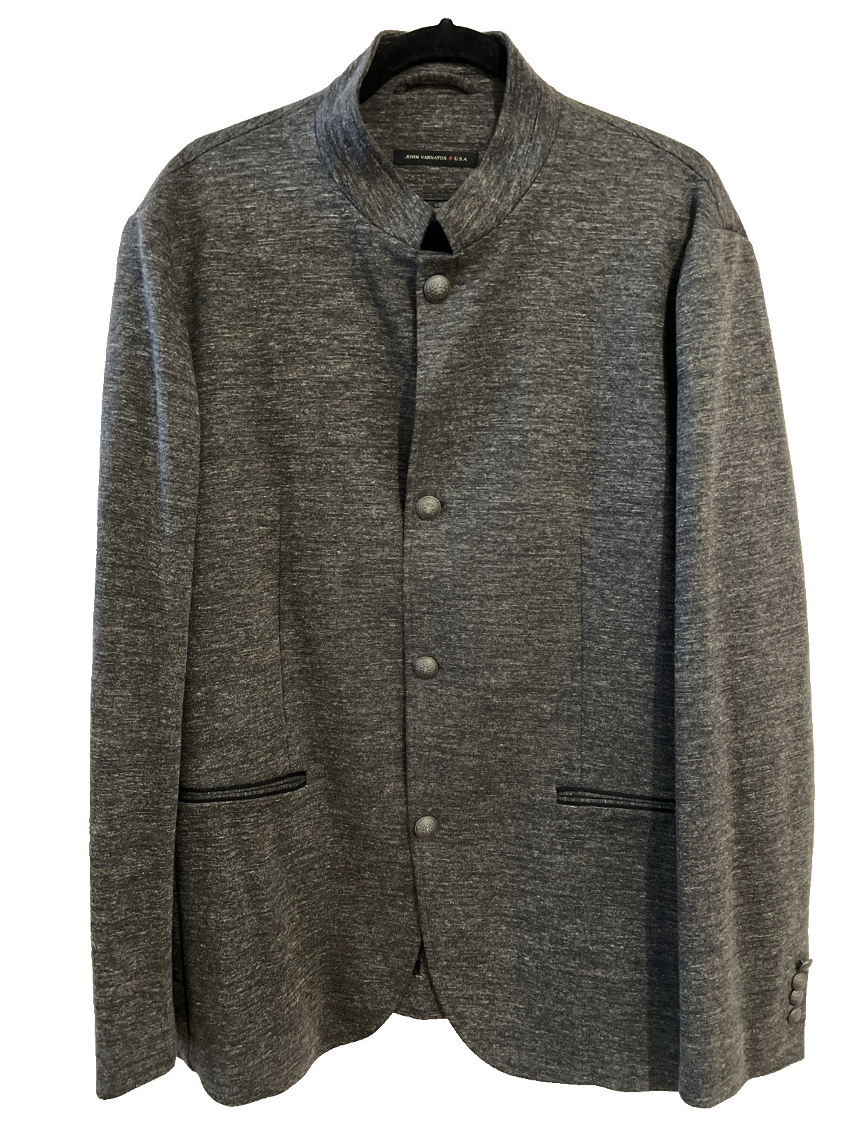 John Varvatos Men's Size 46 Grey Linen Cotton Blend K… - Gem