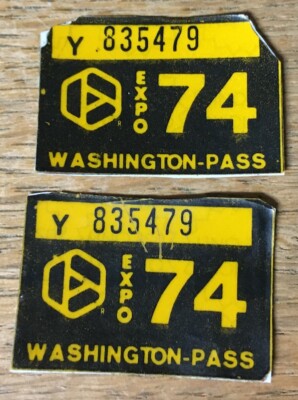 1974 Car Washington State Vinyl year tab, pair | eBay