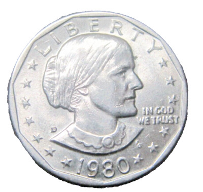 1980 Susan B Anthony Liberty One Dollar US Coin Denver FG Frank ...
