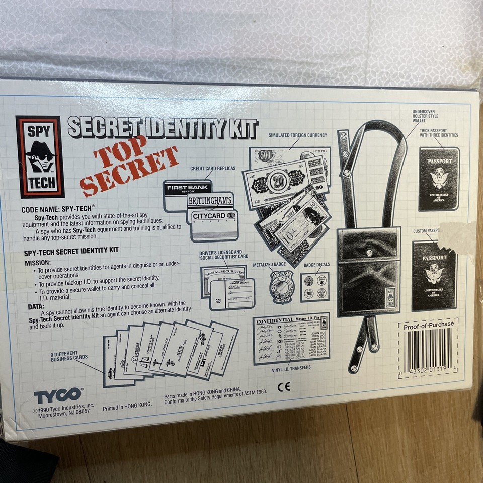 Tyco Spy Tech Secret Identity Kit “With Box” Complete Vintage 1990 ⭐️ ...