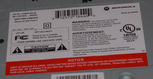 Lot of 5 Motorola Verizon Set Top Boxes Model QIP7100. | eBay