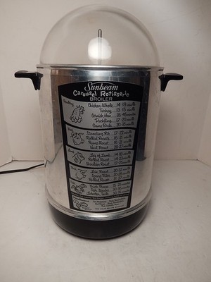 Vintage 1960s Sunbeam Carousel Rotisserie Broiler Cooker w/ Robot Glass ...
