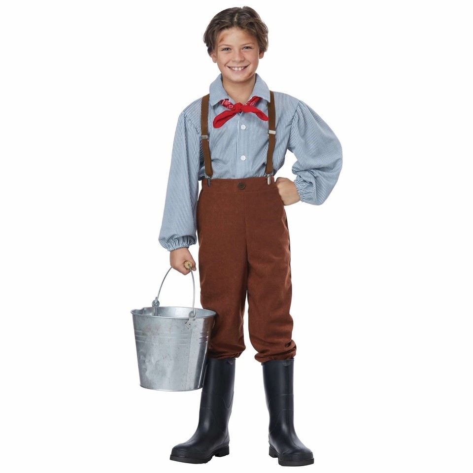Pioneer Boy Victorian Pilgrim American Frontier Olden Day Child Boys ...