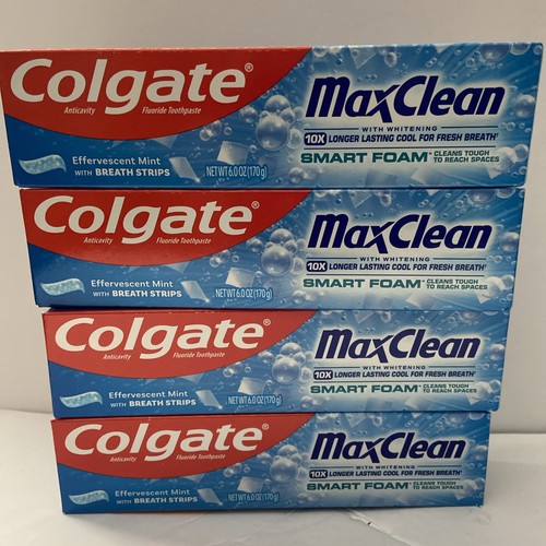 Colgate MaxClean Whitening Smart Foam Toothpaste, 6.0 oz (170g), (pack ...