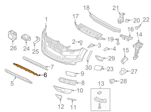 AUDI Q7 4L FRONT BUMPER SOUND ABSORBER 4L0825469 2015 10-14 ORIGINAL NO ...