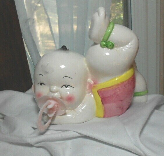 PORCELAIN ORIENTAL CHUBBY BABY BINKY, BANK SWEETEST CHILD PACIFIER ...