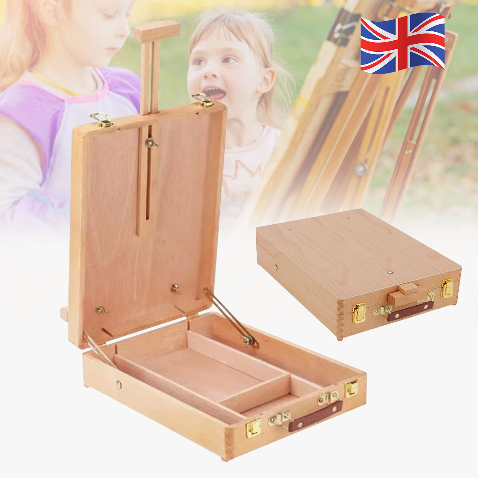 Portable Art Wooden Tripod Easel Sketch Drawing Box Artist Painting ...