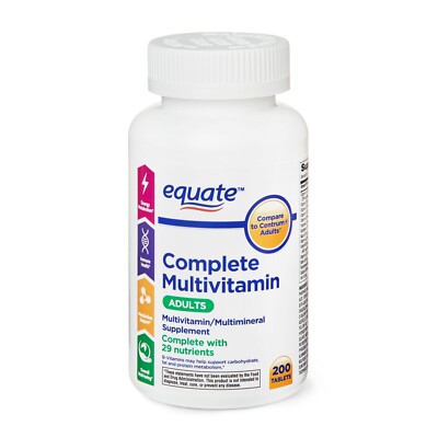 Equate Complete Multivitamin Tablets Men 50 Plus 200 Count ...