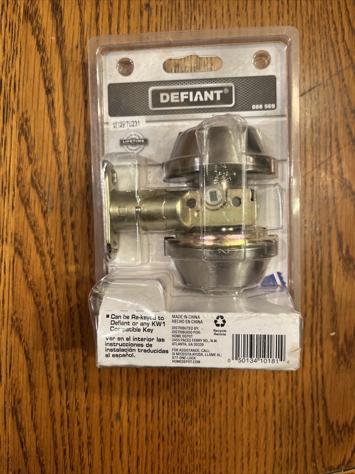 Defiant Deadbolt Keyed "BOTH SIDES" Satin Nickel 888-569 New | eBay