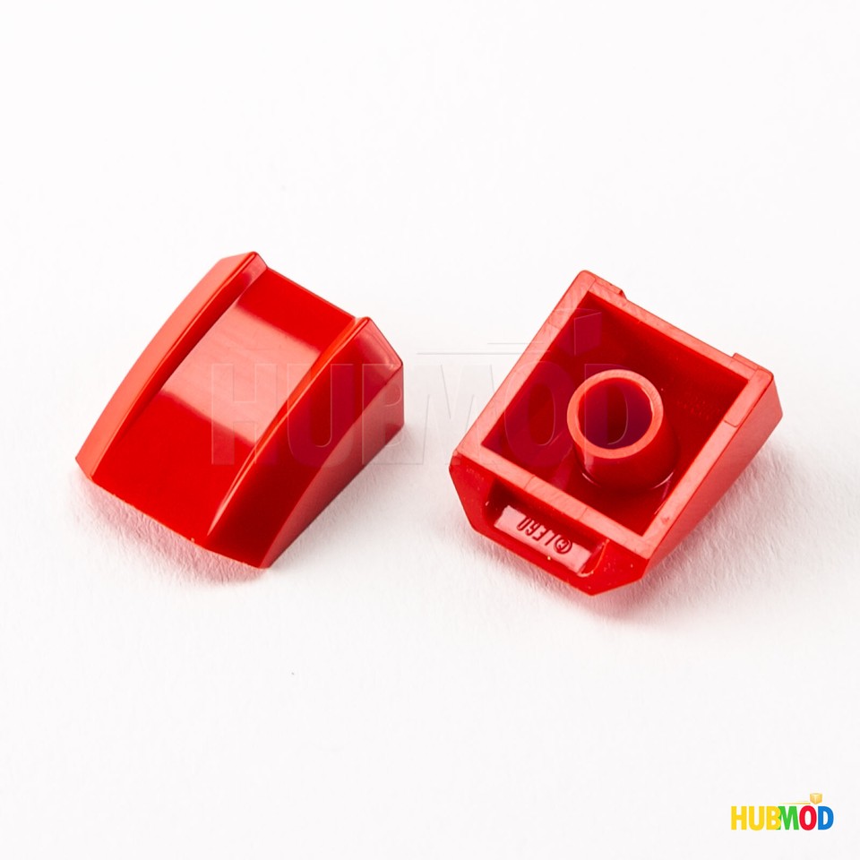 Lot of 4 Genuine LEGO Red 2x2 Lip 30602 Slope Curved Bricks Blocks ...