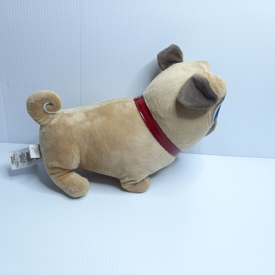 Disney Store 12" Pug Plush Rolly Red Collar Stuffed Animal Toy Puppy ...
