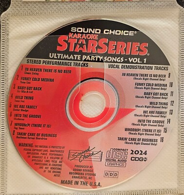 SC2024 PARTY SONG HITS SOUND CHOICE KARAOKE CDG RARE LOT SC | eBay