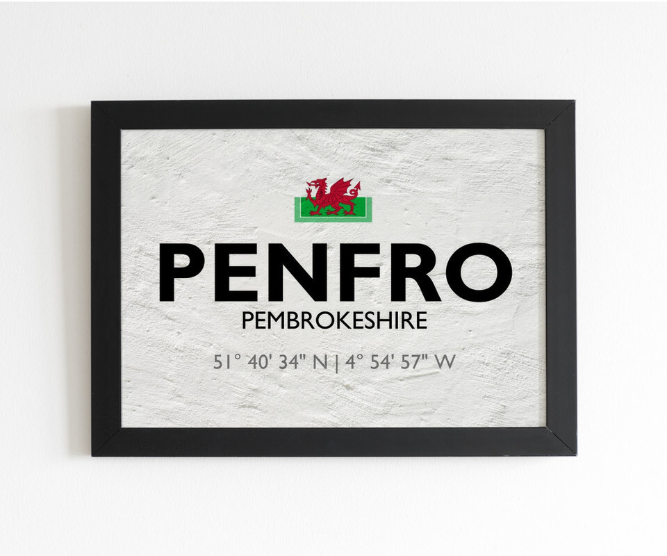 A4 PRINT - Penfro, Pembrokeshire, Wales - Lat/Long SM9801 | eBay UK