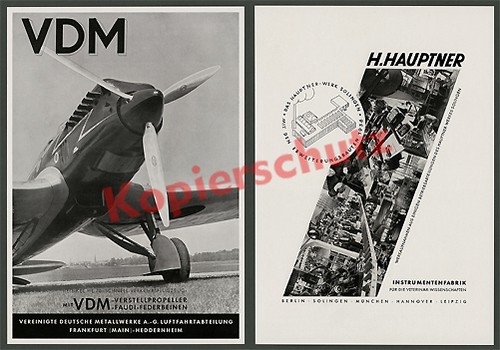 VDM Verstellpropeller Frankfurt Warnemünde Heinkel Flugzeug He 70 ...