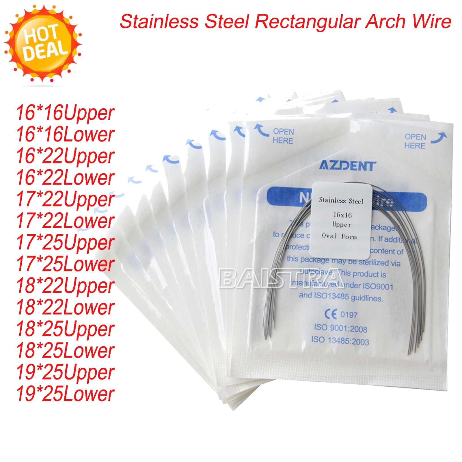 Dental Super Elastic Stainless Steel/Niti Rectangular Arch Wires Ovoid ...