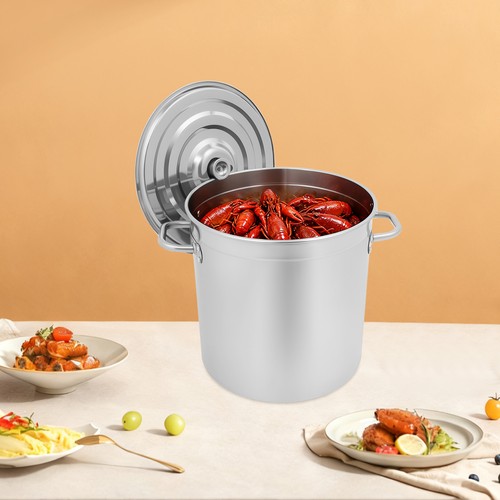 55Qt Stainless Steel Stock Pot with Draining Bucket for Seafood Cooking ...