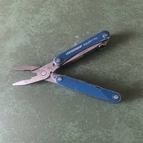 LEATHERMAN SQUIRT PS4 Blue Multi Tool Pliers Knife File USA Retired ...