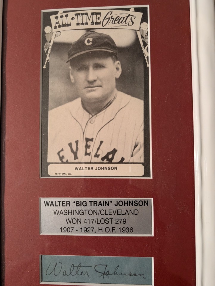 WALTER JOHNSON HOF Autograph Framed! Not Authenticated! | eBay