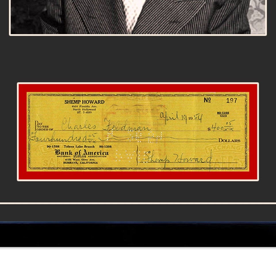 Shemp Howard Signed Cancelled Check Framed Display | eBay