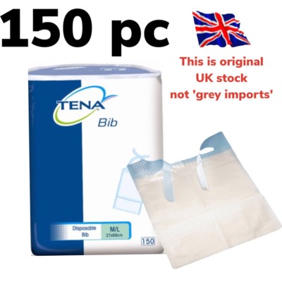 TENA Disposable Bibs Medium Large 37cm x 68cm Pack of 150 M/L | eBay UK