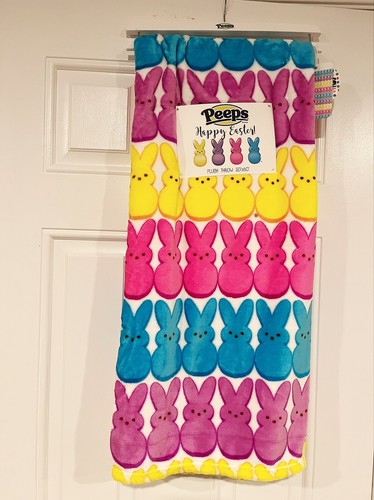 Peeps Colorful Easter Bunny Soft Plush Throw Blanket 50'x60' Free ...