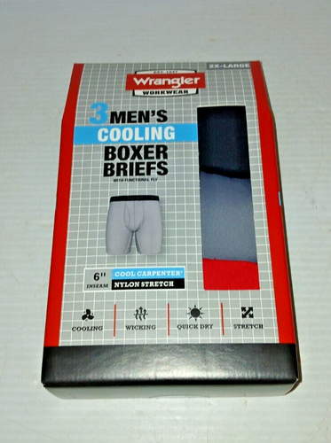 Wrangler Mens 3-Pack Cooling Nylon Stretch Boxer Briefs Size 2XL New | eBay