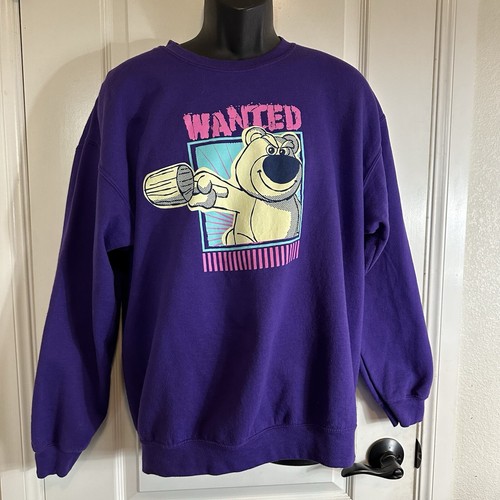 Disney Sweater Adult Large Purple Lotso Bear Toy Story Wanted Pixar | eBay