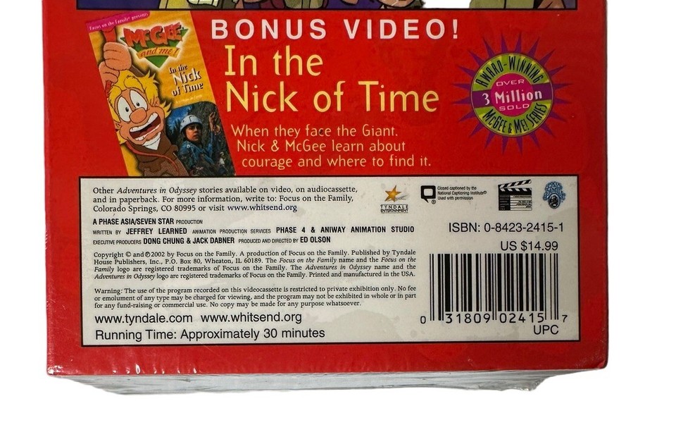Vtg Adventures in Odyssey The Caves of Qumran BONUS McGee and Me! VHS ...