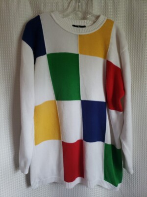 Hunt Club 80's Color Block Pullover Sweater Size XL Unisex? | eBay