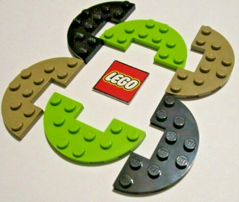 2 LEGO Half Circle 3x6 Plates with 1x2 Cutout - Choose Colour - Design ...