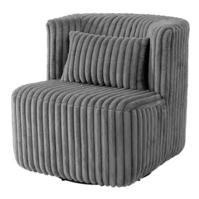 Grey Cuddle Chair Accent Comfy Fleece Round Tub Armchair NO SWIVEL ...