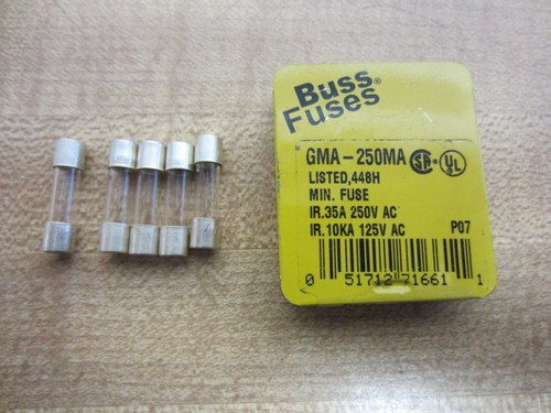 Bussmann GMA-250MA Buss Fuse 250MA 250V GMA250MA (Pack of 5) | eBay