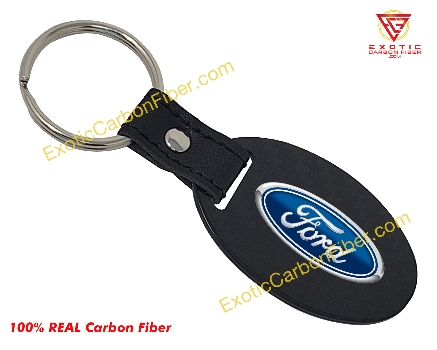 Ford F-150 Logo Text and Blue Ford logo Carbon Fiber Key Fob 2x2 Gloss ...