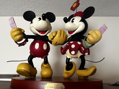 DISNEY 20" PIE-EYED MINNIE & MICKEY MOUSE A WALK IN THE PARK BIG FIG ...
