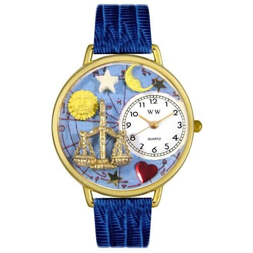 Whimsical Watches (previous generation)-Libra Zodiac watch-gold finish ...