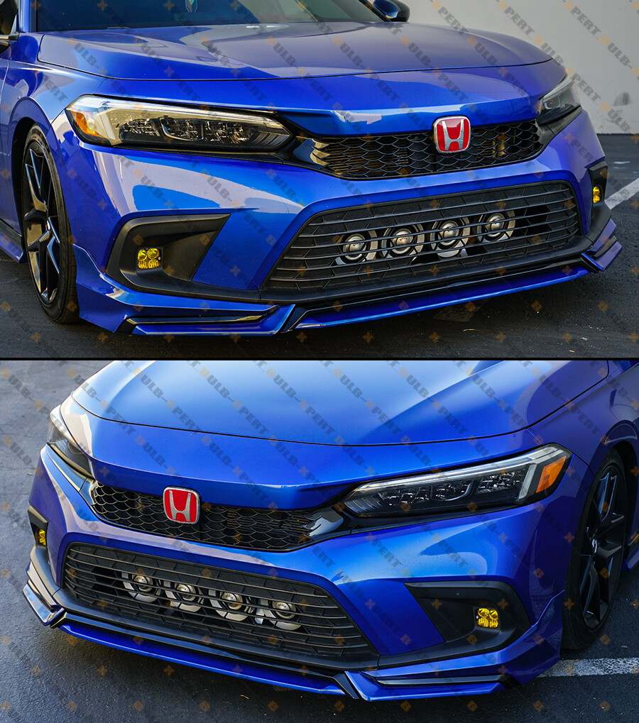 Yofer V3 Blk Aegean Blue Front Bumper Lip Splitter Kit For 2022-2024 ...