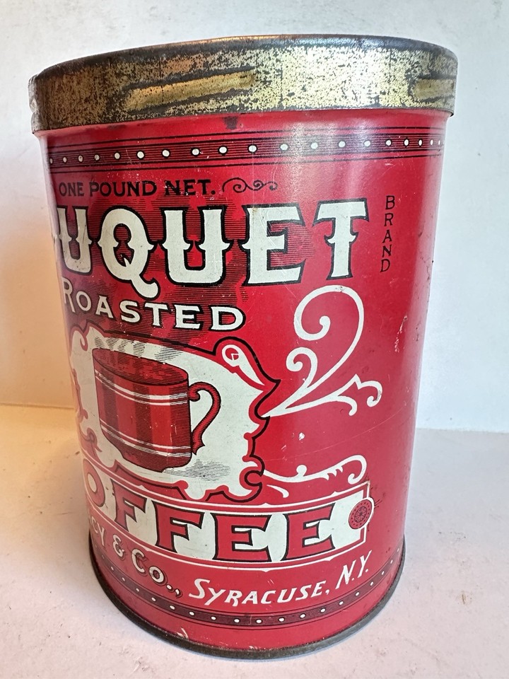 Vintage BOUQUET Coffee Can Advertising Antique Old Country Grocery ...