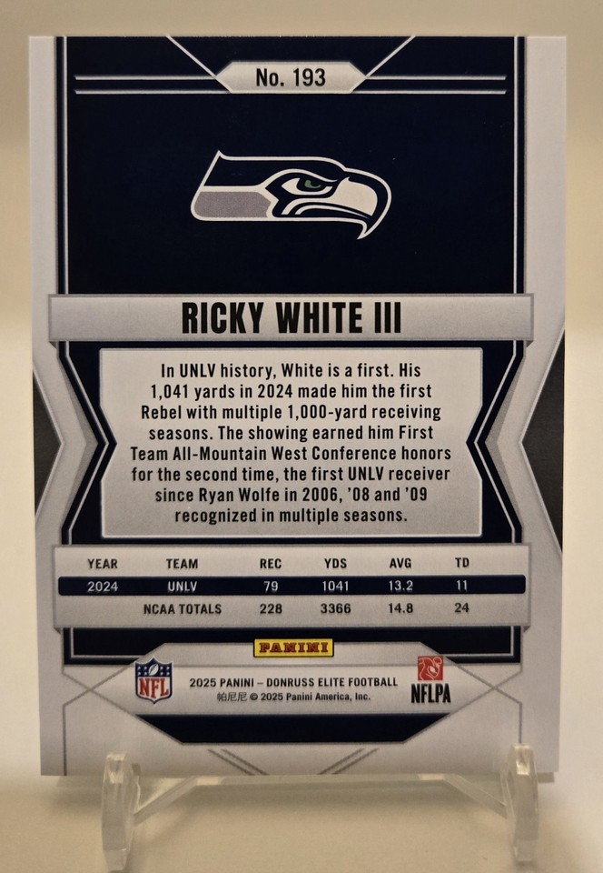 2025 Donruss Elite - Ricky White III # 193 Teal Matrix (RC) /499 ...