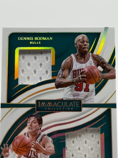 2023-24 Panini Immaculate Dennis Rodman & Toni Kukoc GAME-WORN Jersey ...