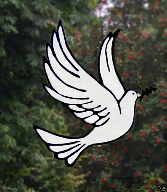 Pair of Doves Stained Glass Effect Window Clings | eBay UK