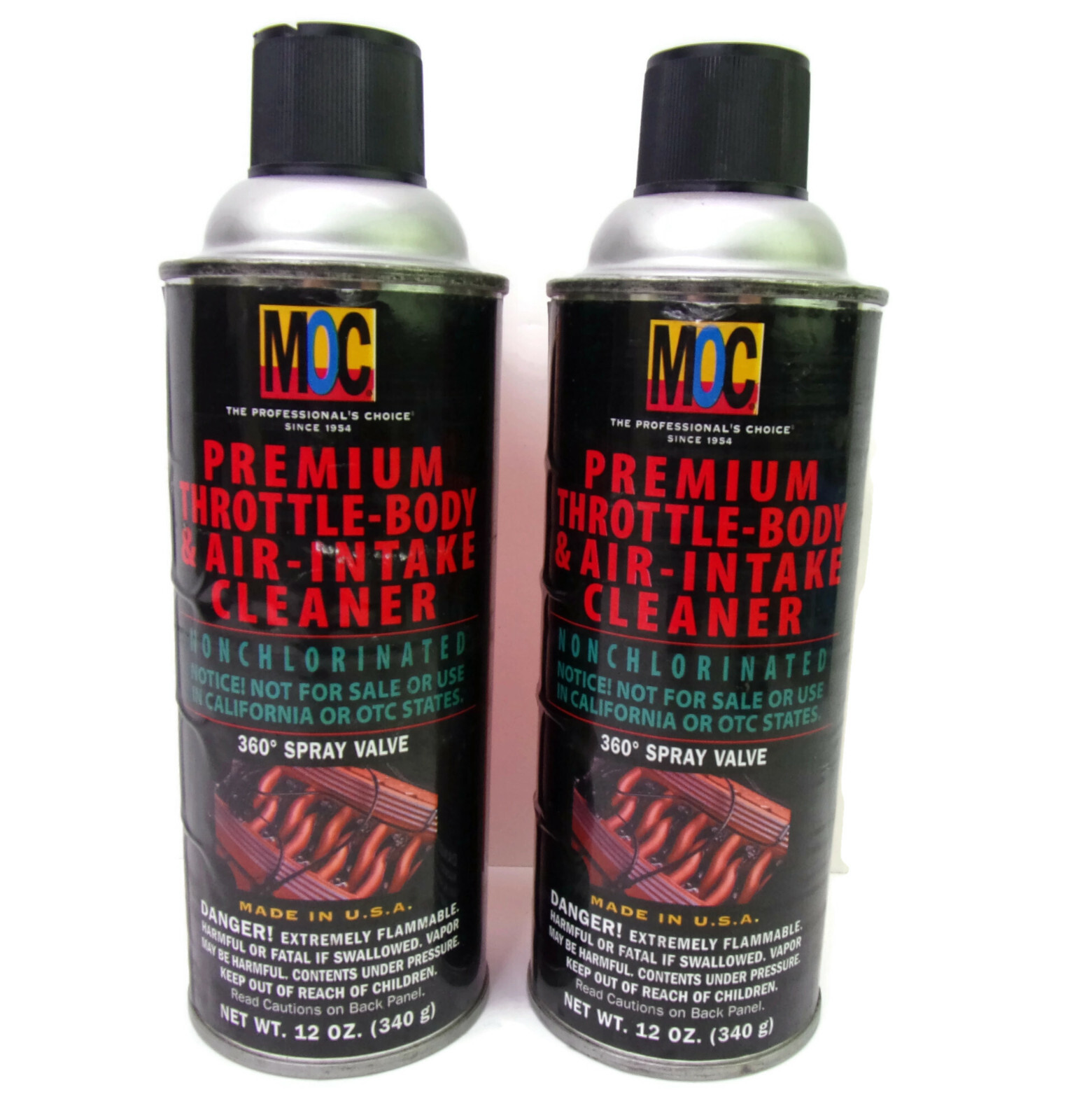 2-pc MOC Throttle Body & Air Intake Cleaner Spray (12-oz Cans) USA Made ...
