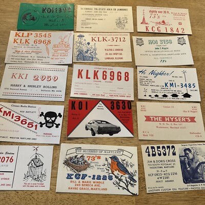 Vintage CB Radio Call Number QSL Cards Lot Of 15 1960’/70’s | eBay