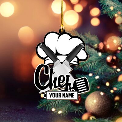 Personalized Chef Christmas Ornaments 2023, Chef Uniform Christmas ...