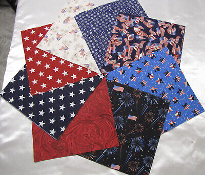Patchwork Layer Cake Fabric~(36-10” Sqs) “Patriotic #1” Quilt Tops ...