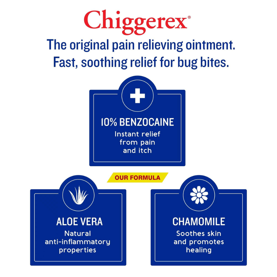 3 PACK Chiggerex 2x Medicated Ointment: Chiggers, Mosquito, Bug Bites ...