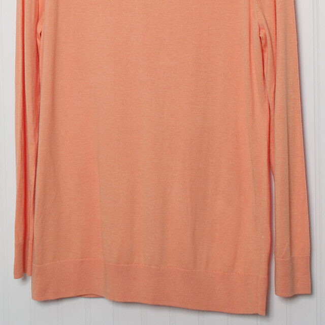 Talbots Orange VNeck Long Sleeve Pockets Cotton Blend Tunic Cardigan ...