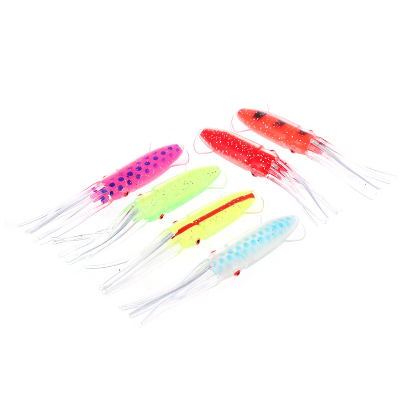 6pcs/lot Squid Jigs Silicone Fishing Lure Soft Bait Octopus Fishing ...