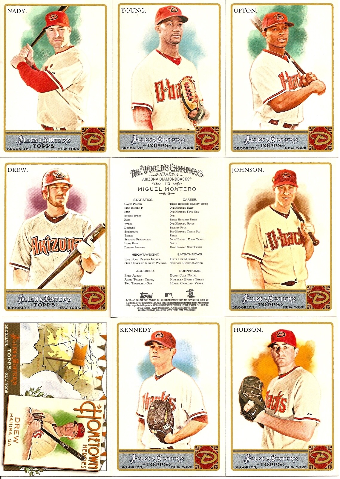 2011 Topps Allen & Ginter Arizona Diamondbacks Master Team Set w/ HH ...