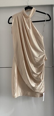 ️Stunning Elegant ASOS Gold One Shoulder Draped Dress Size 10 | eBay UK